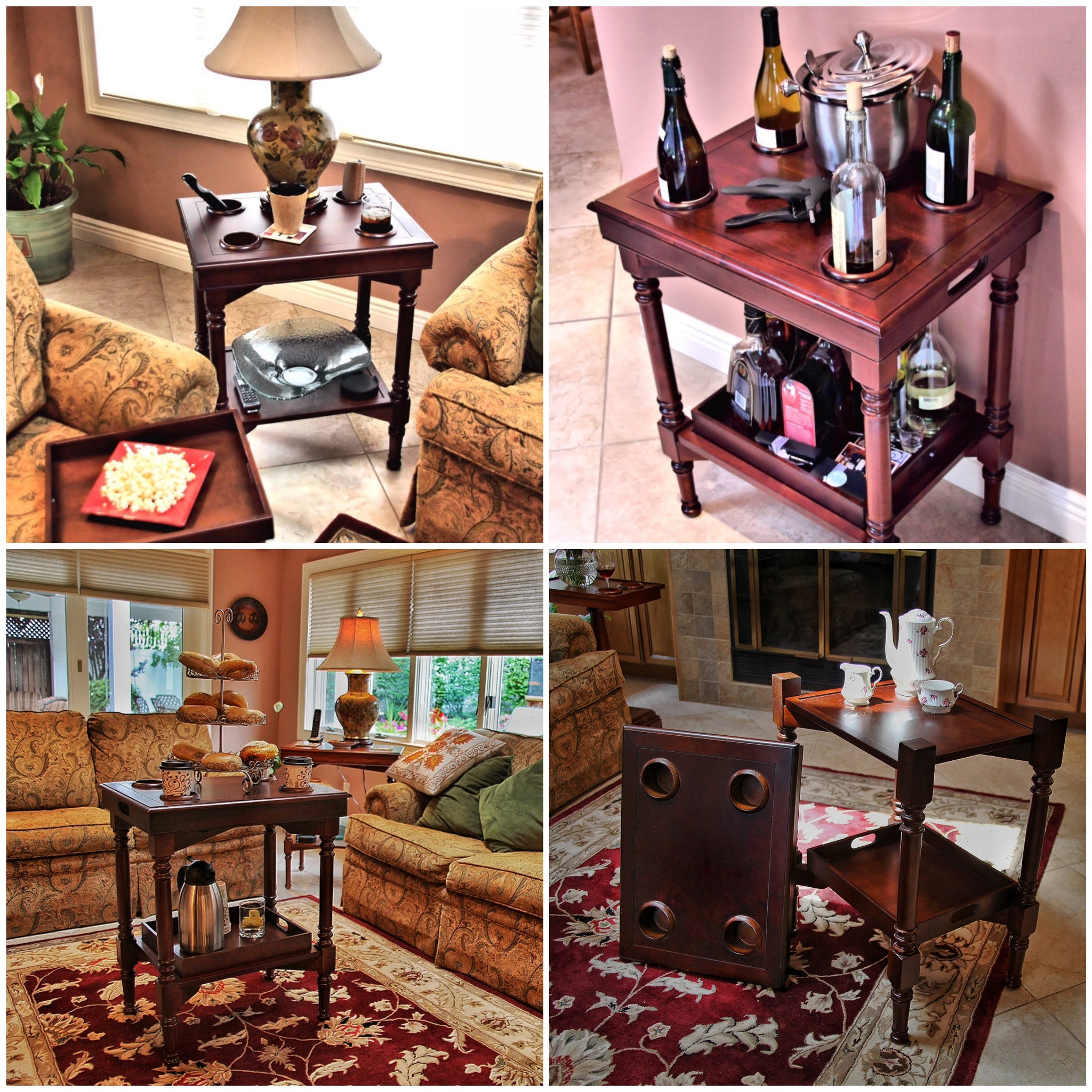 Chair Side End Table - Small Side Tables - Cup Holders - The Table Server