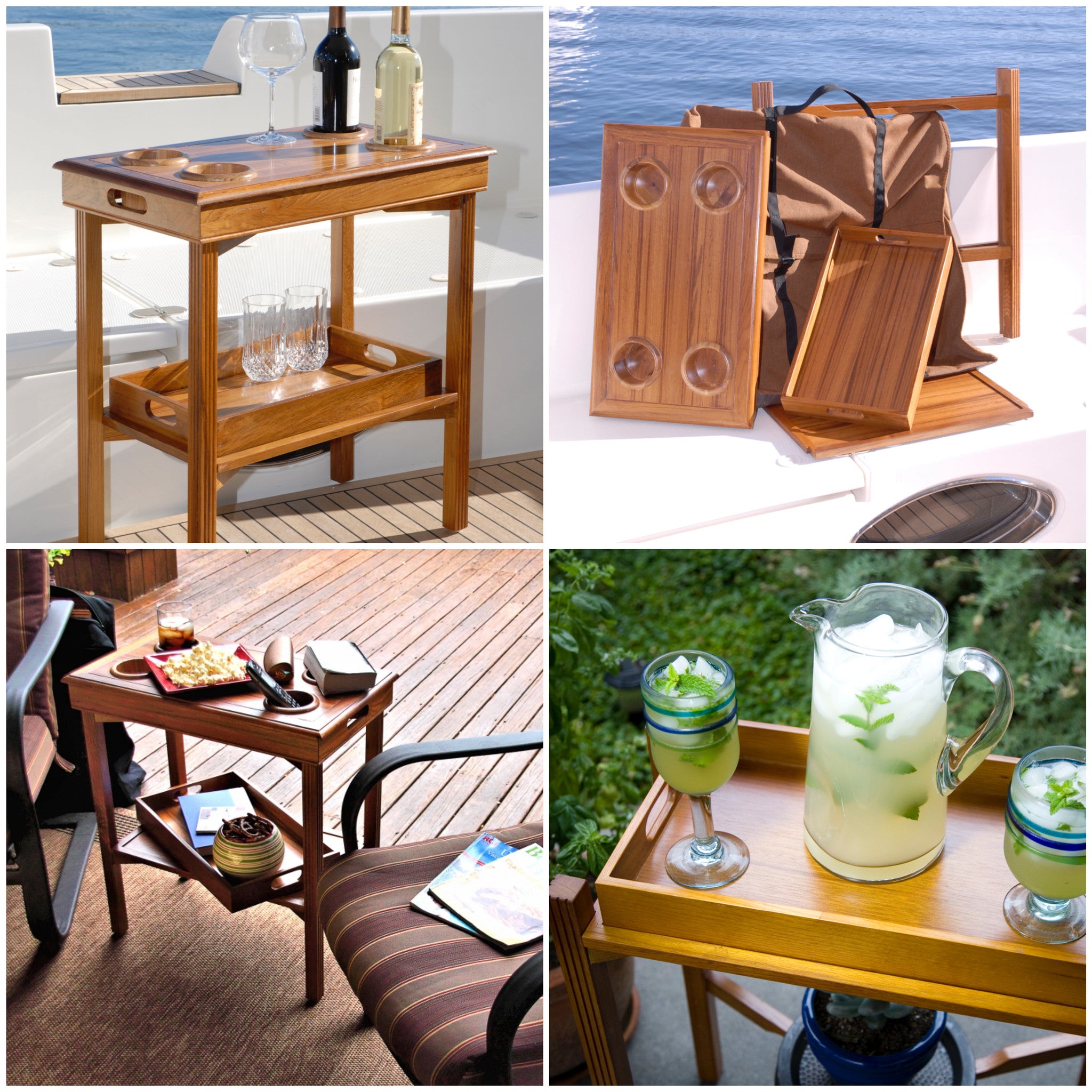 Outdoor Traveling Wood Folding Table - The Table Server